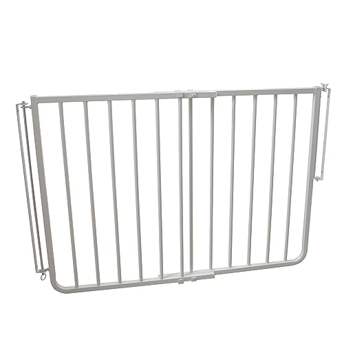 Cardinal Gates SS30 Stairway Special Baby Gate for Stairs - Adjustable Indoor Dog Gate - Aluminum Safety Gate for Kids & Pets - Can be Installed at Angles - 27 to 42.5 Inches Wide - White