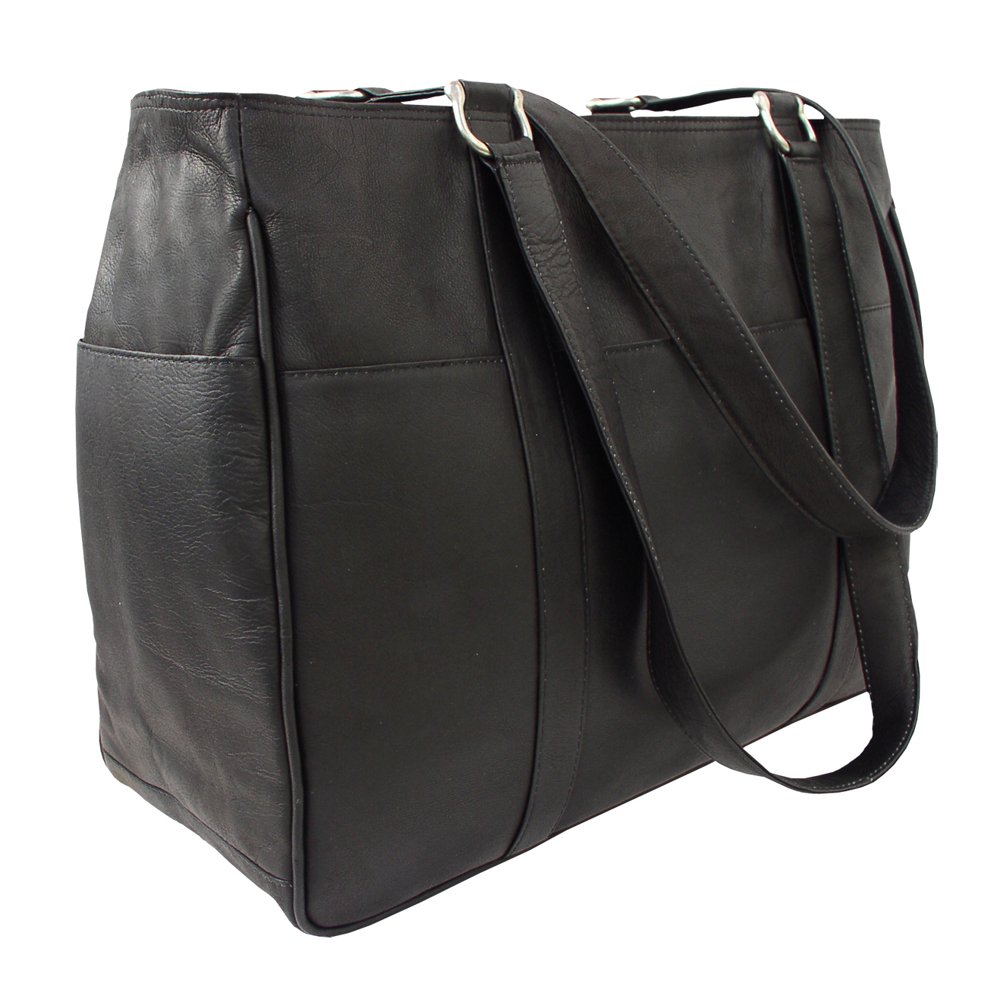 Piel Leather Medium Shopping Bag, Black, One Size