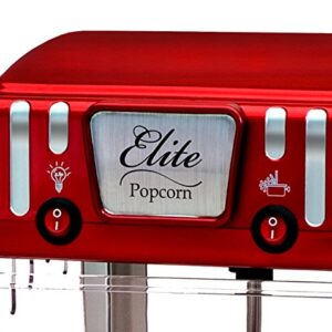 Elite Gourmet EPM-250 Maxi-Matic 2.5 Ounce Classic Carnival, Tabletop Kettle Popcorn Popper Machine, Retro-Style, Movie Hot Buttered Popcorn, Red