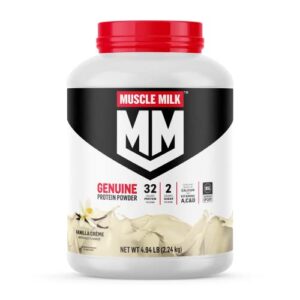 muscle milk genuine protein powder, vanilla creme, 32g protein, 5 pound, 32 servings