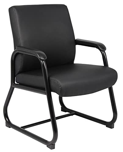 Boss Office Products Heavy Duty Caressoft Guest Chair in Black 350 lbs.