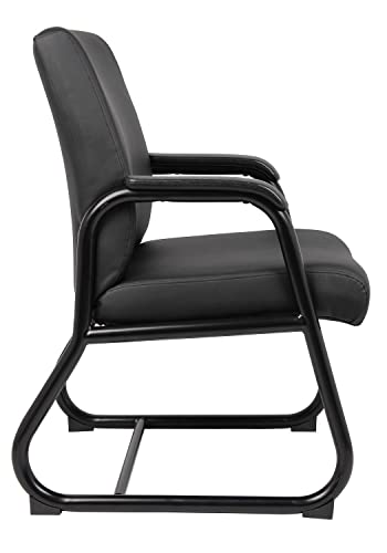 Boss Office Products Heavy Duty Caressoft Guest Chair in Black 350 lbs.