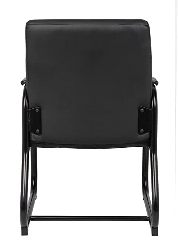 Boss Office Products Heavy Duty Caressoft Guest Chair in Black 350 lbs.