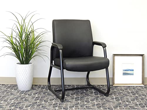 Boss Office Products Heavy Duty Caressoft Guest Chair in Black 350 lbs.