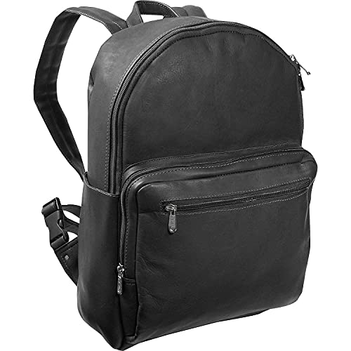 Piel Leather Traditional Backpack, Black, One Size