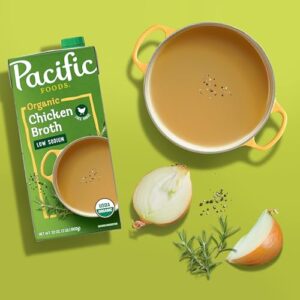 Pacific Foods Low Sodium Organic Free Range Chicken Broth, 32 oz Carton (Case of 12)