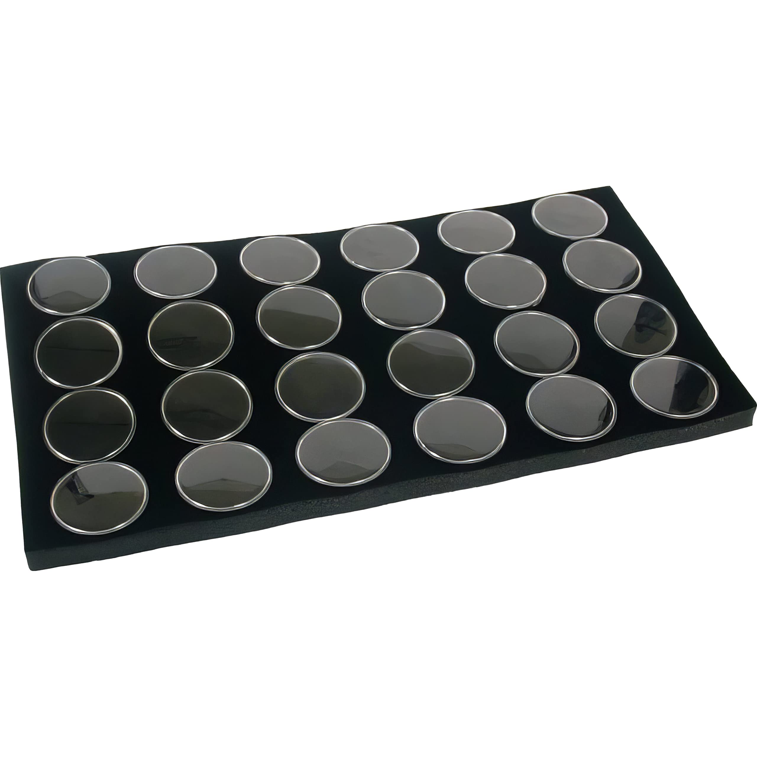 FindingKing 24 Black Foam Gem Jars Gemstone Storage Display Tray Insert