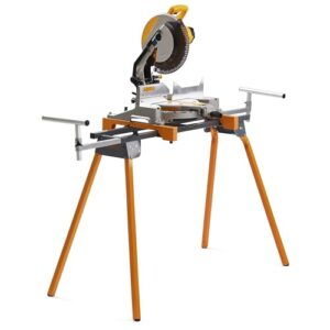 BORA Portamate PM-4000 - Heavy Duty Folding Miter Saw Stand with Quick Attach Tool Mounting Bars Orange 44 x 10 x 6.5 inches