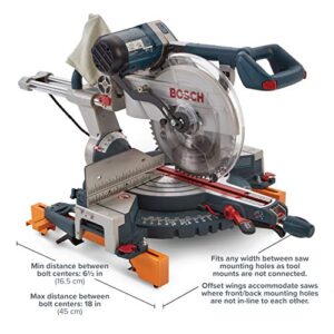 BORA Portamate PM-4000 - Heavy Duty Folding Miter Saw Stand with Quick Attach Tool Mounting Bars Orange 44 x 10 x 6.5 inches