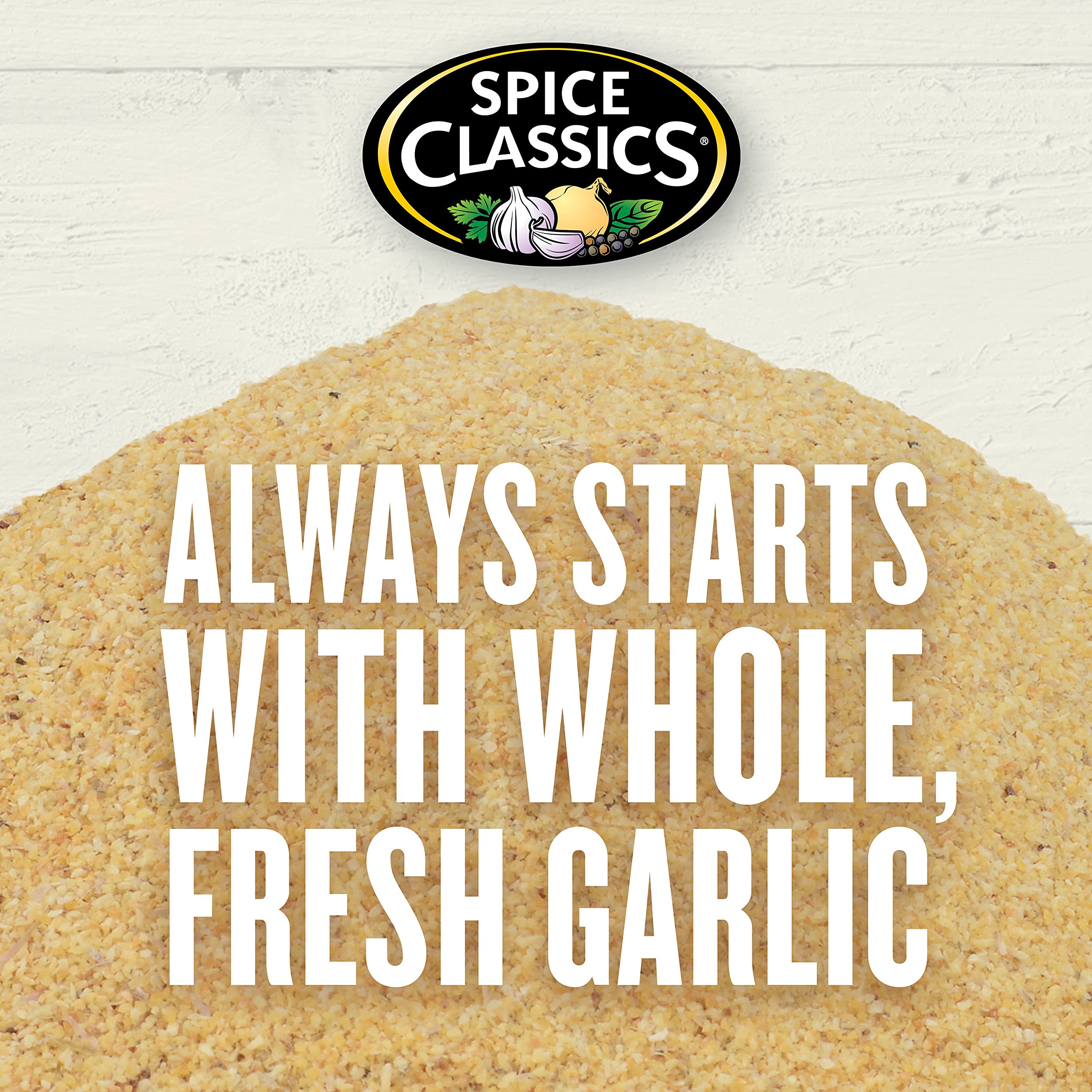 Spice Classics Granulated Garlic, 25 oz - One 25 Ounce Container of Garlic Powder Seasoning, Use on Vegetables, Meats, Rubs and Dressings for a Bold Flavor