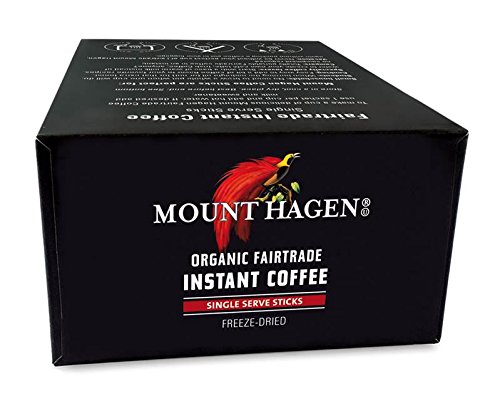 Mount Hagen 25 Count Single Serve Instant Coffee Packets | Organic Medium Roast Arabica Beans | Eco-friendly, Fair-Trade [25 sticks/1.76oz/50g]