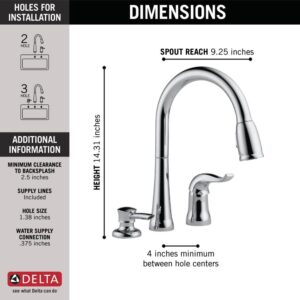 DELTA FAUCET 16970-SD-DST Kate Pull-Down, 4.00 x 13.00 x 20.00 inches, Chrome