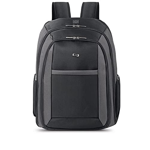 Solo Metropolitan 16 Inch Laptop Backpack with Removable Sleeve, Black/Grey