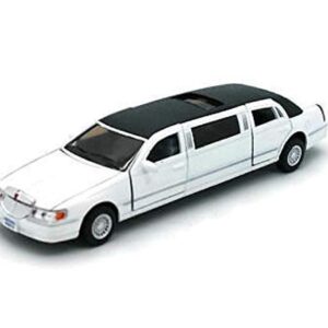 Kinsmart 1/38 Scale Diecast 1999 Lincoln Town Car Stretch Limousine in Color White