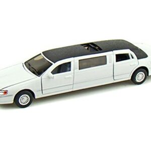 Kinsmart 1/38 Scale Diecast 1999 Lincoln Town Car Stretch Limousine in Color White