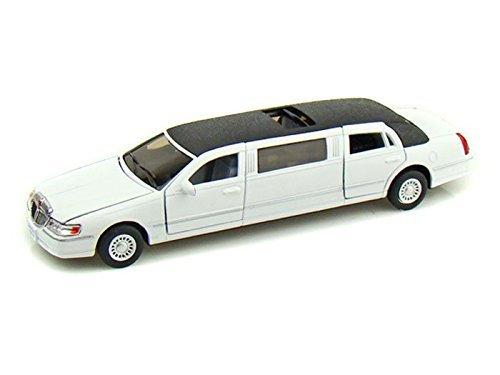 Kinsmart 1/38 Scale Diecast 1999 Lincoln Town Car Stretch Limousine in Color White