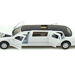 Kinsmart 1/38 Scale Diecast 1999 Lincoln Town Car Stretch Limousine in Color White