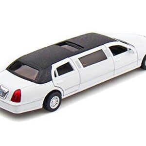 Kinsmart 1/38 Scale Diecast 1999 Lincoln Town Car Stretch Limousine in Color White