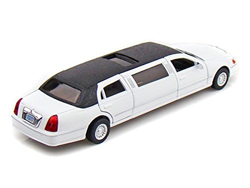 Kinsmart 1/38 Scale Diecast 1999 Lincoln Town Car Stretch Limousine in Color White