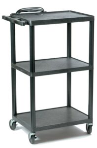 "hamiltonbuhl plastic av cart adjustable from 16"" to 42""", black (pc1642e)