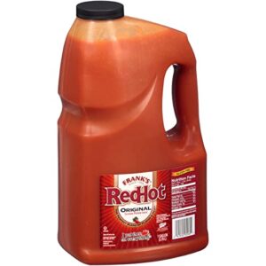 frank's redhot original cayenne pepper hot sauce, 1 gal - one gallon bulk container of cayenne pepper hot sauce to add flavorful heat to entrees, sides, snacks, and more