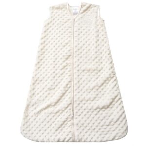 halo sleepsack plush dot velboa wearable blanket, tog 1.5, cream, medium