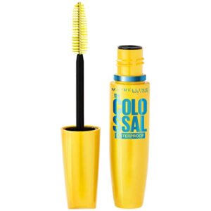 maybelline volum' express colossal waterproof mascara makeup, volumizing, glam black, 1 count