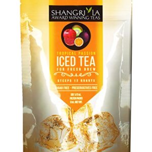 Shangri-La Tea Company Iced Tea Bags, Tropical Passion, Unsweetened and All Natural, Brews 2 Quarts Per Tea Bag, (6 Count) (5051)