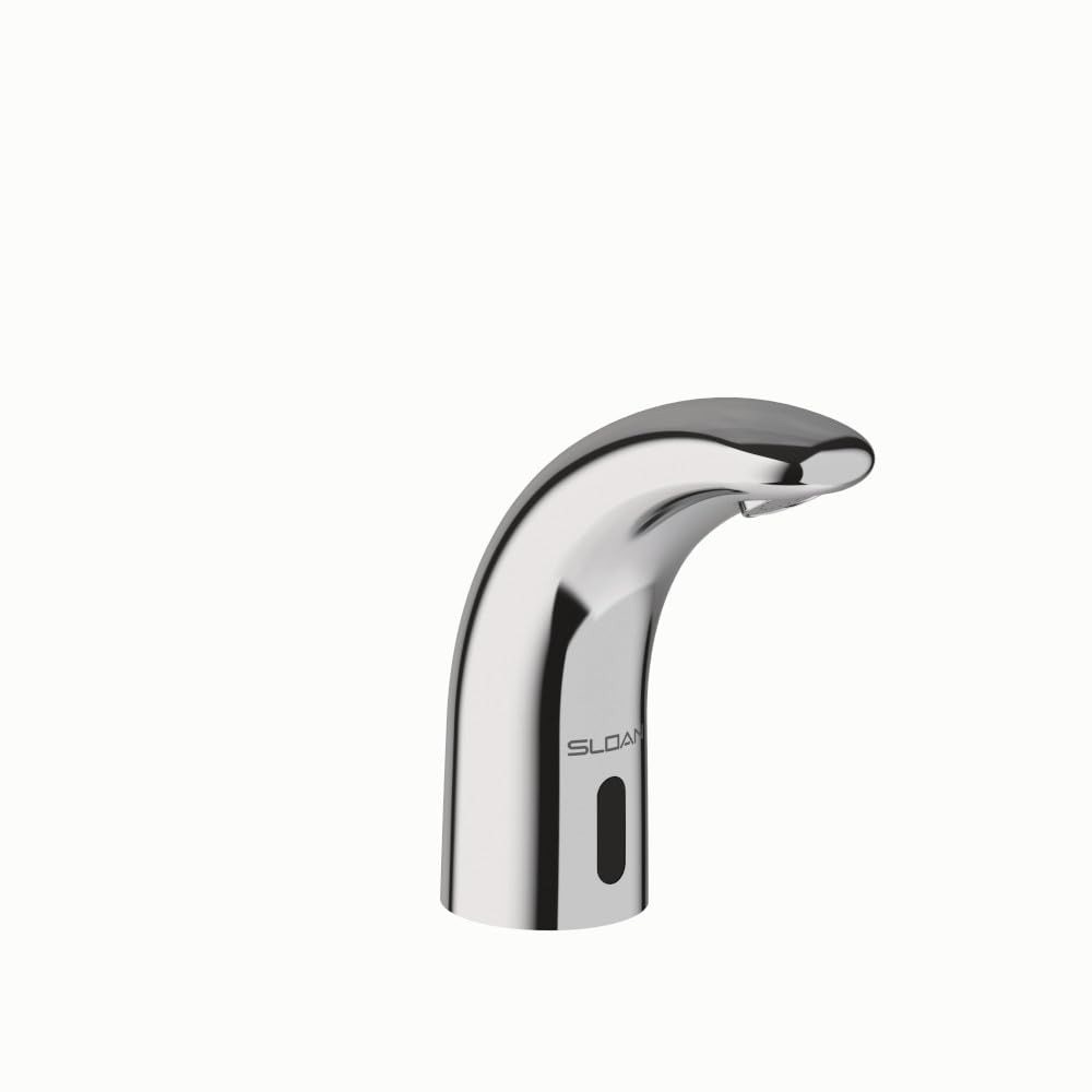 Sloan SF-2450 Sensor Activated Touch-Free Faucet, Commercial Grade with Mounting Hardware - 0.5 GPM Battery-Powered Deck-Mounted Mid Body, Polished Chrome Finish, 3362124