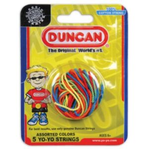 duncan toys yo-yo string [assorted colors] - pack of 5 cotton string for plastic, metal yo-yos