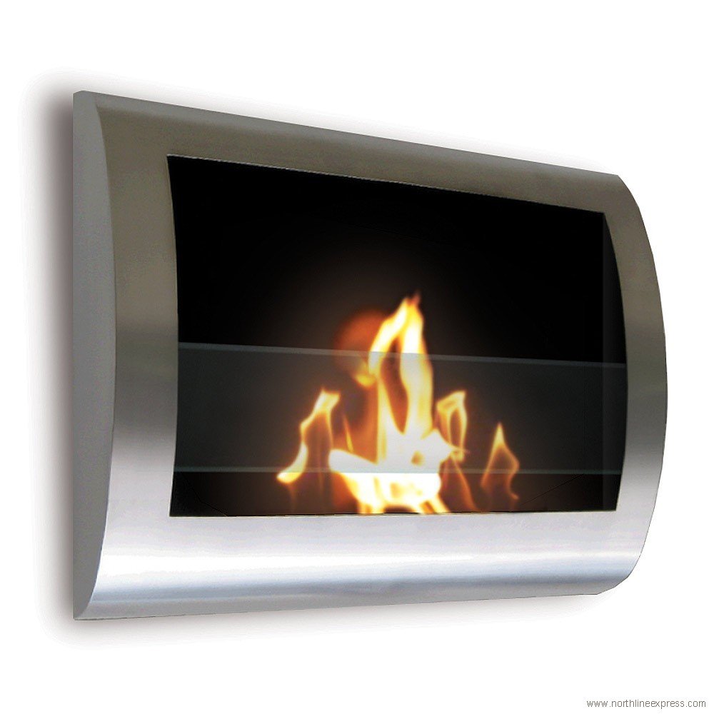 Anywhere Fireplace Indoor Wall Mount Fireplace - Chelsea Model Stainless Steel