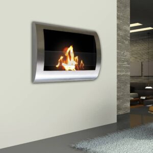 Anywhere Fireplace Indoor Wall Mount Fireplace - Chelsea Model Stainless Steel