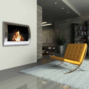 Anywhere Fireplace Indoor Wall Mount Fireplace - Chelsea Model Stainless Steel