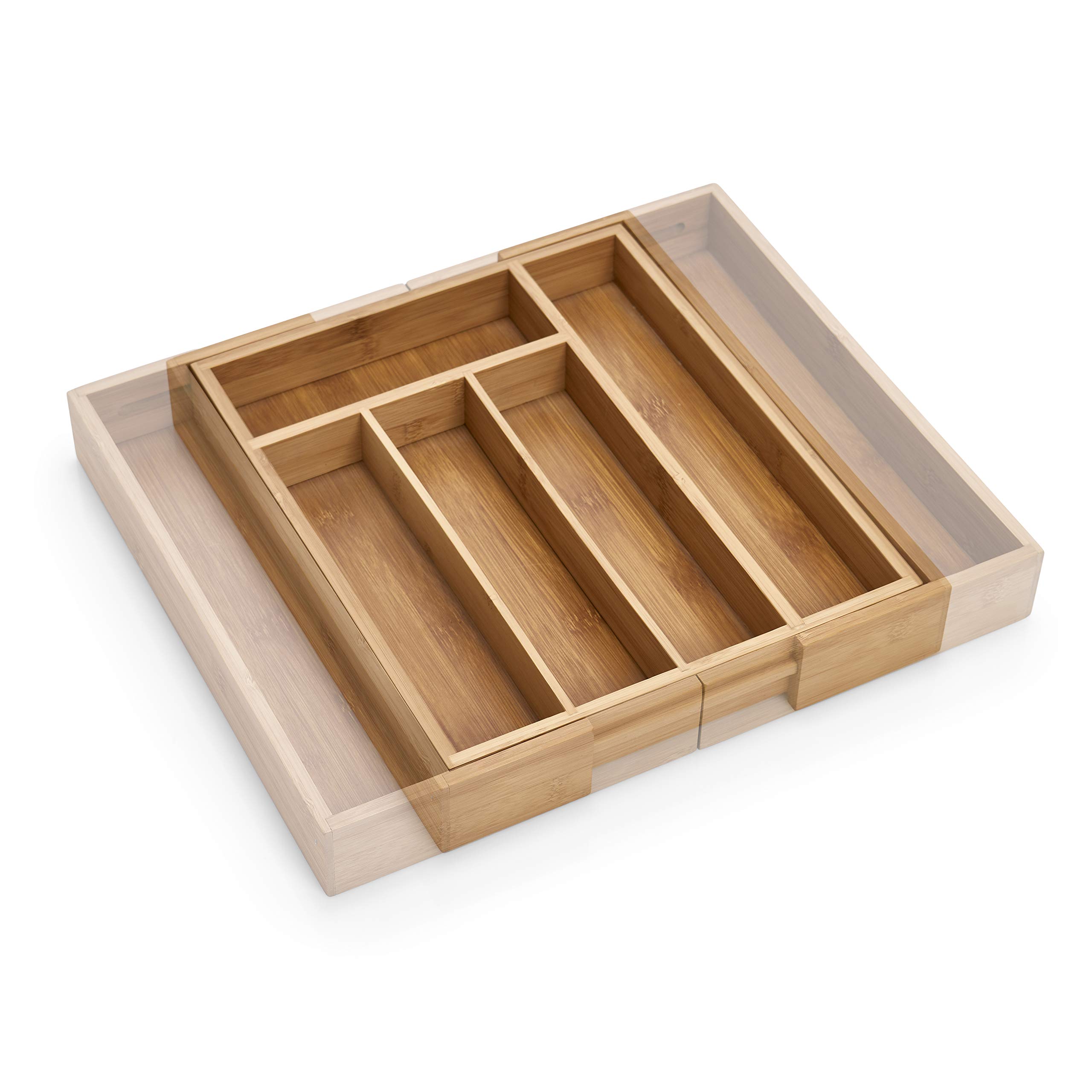 Zeller 25322 28.5-40 x 33.5 x 5 cm Extendible Cutlery Tray Bamboo