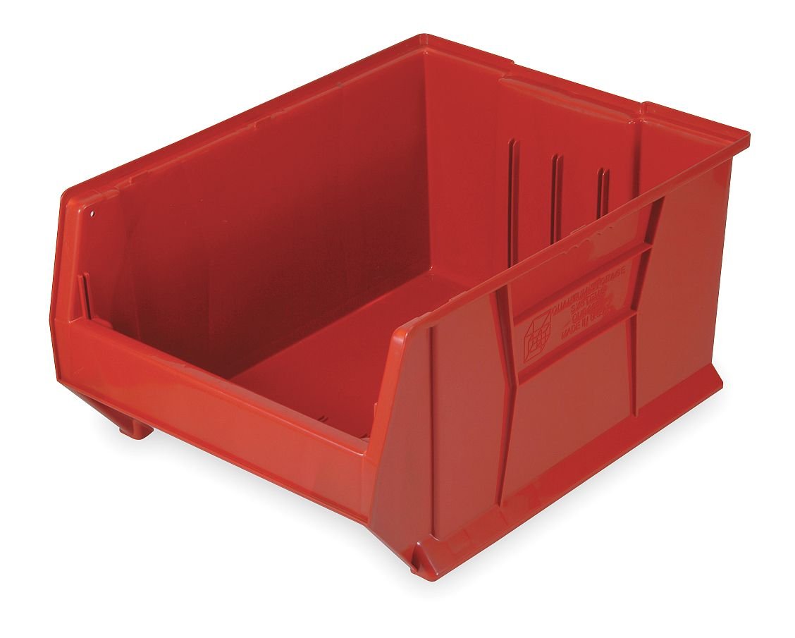 Quantum Storage Systems QUS997 Plastic Storage Stacking Hulk Container, 36" x 24" x 18", Red