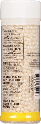 Wilton Sugar Pearls, White, 5 Oz, Non Toxic