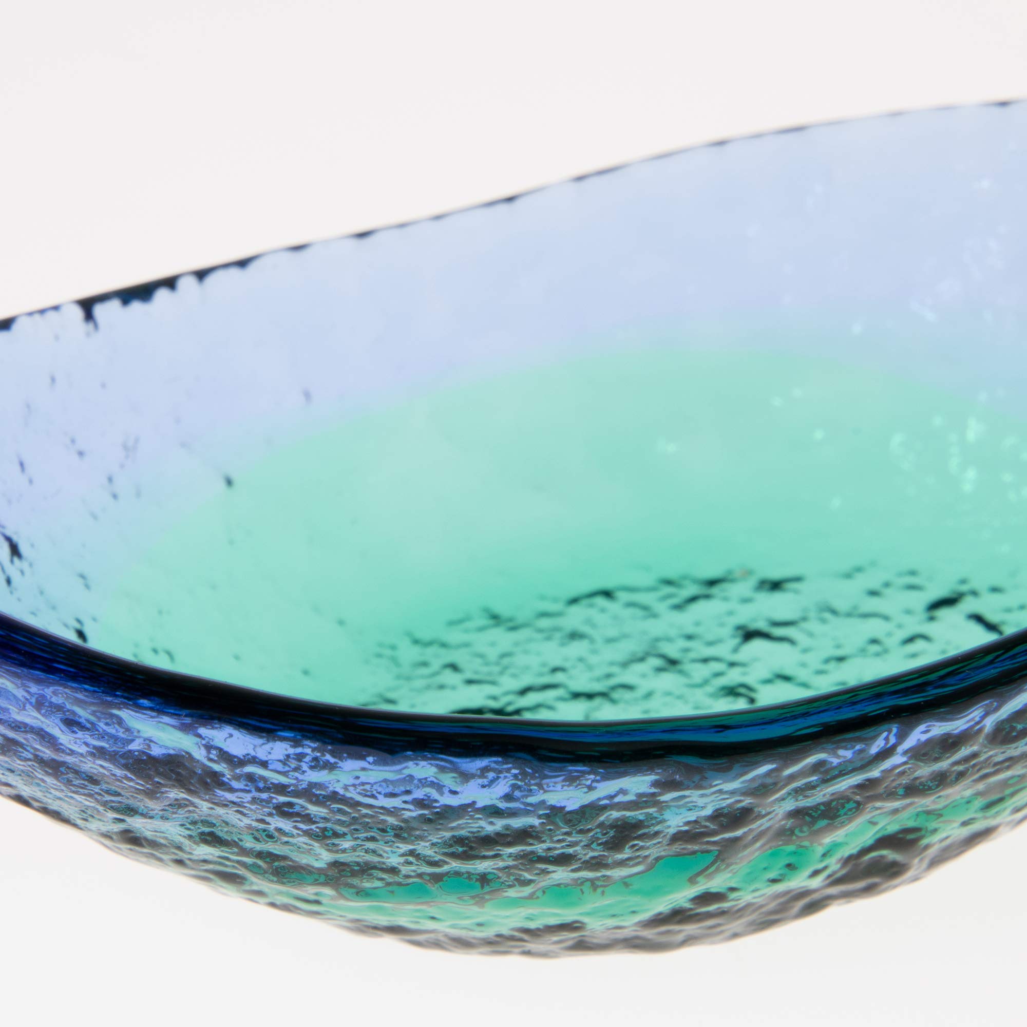 Toyo Sasaki Glass WA3305 Small Bowl, Blue/Green, Approx. 4.7 x 2.4 x 2.0 inches (12 x 6 x 5 cm), Coral Sea, Boat Shape, Made in Japan