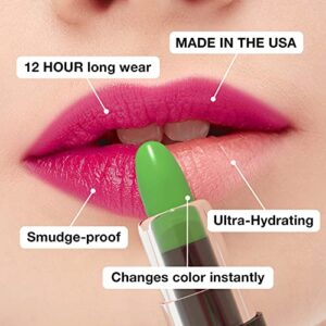 MOODmatcher Lipstick, 10PC Collection of the Original Color-Change Lipstick - Maskproof, 12 HOUR Long Wear, Enriched with Aloe & Vitamin E for Ultra-Hydration, Waterproof - Made in USA