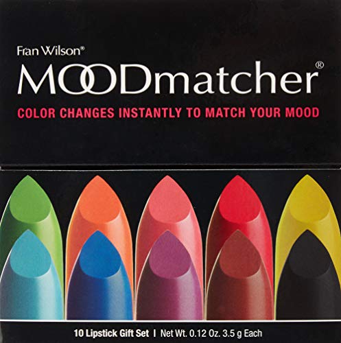 MOODmatcher Lipstick, 10PC Collection of the Original Color-Change Lipstick - Maskproof, 12 HOUR Long Wear, Enriched with Aloe & Vitamin E for Ultra-Hydration, Waterproof - Made in USA