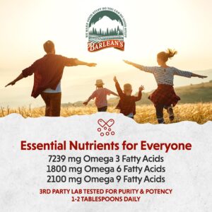 Barlean's Lignan Flaxseed Oil from Cold-Pressed Flaxseeds - 7,230 mg ALA Omega-3 Fatty Acids for Improving Heart Health - Vegan, USDA Organic, Non-GMO, Gluten-Free - 16 oz