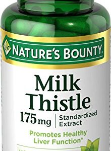 Nature's Bounty Milk Thistle, Herbal Health Supplement, Supports Liver Health, 175mg, 100 Softgels