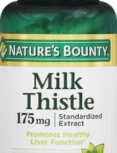 Nature's Bounty Milk Thistle, Herbal Health Supplement, Supports Liver Health, 175mg, 100 Softgels