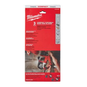 Milwaukee 48-39-0539 Compact Band Saw Blade 35-3/8-Inch 24TPI, 3 Pack