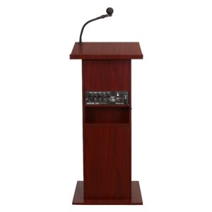 Oklahoma Sound 111PLS-MY Power Plus Floor Sound Lectern, 22" Width x 46" Height x 17" Depth, Mahogany