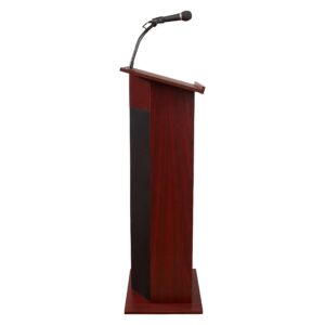 Oklahoma Sound 111PLS-MY Power Plus Floor Sound Lectern, 22" Width x 46" Height x 17" Depth, Mahogany