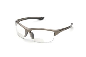 delta plus rx-350c 1.5 diopter bifocal safety glasses, metallic brown frame/clear lens