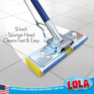 Lola Products Squeeze Matic Easy Clean Butterfly Sponge Mop Head Refill, 9" Wide Replacement Mop Head, Pack 1