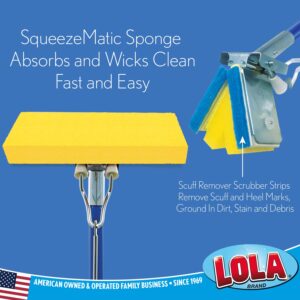 Lola Products Squeeze Matic Easy Clean Butterfly Sponge Mop Head Refill, 9" Wide Replacement Mop Head, Pack 1