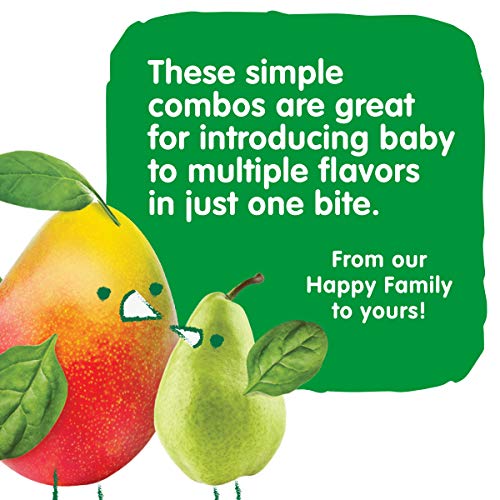 Happy Baby Organics Stage 2 Baby Food, Spinach Mango and Pear, 4 Ounce (Pack of 16)