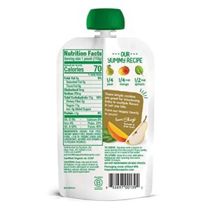 Happy Baby Organics Stage 2 Baby Food, Spinach Mango and Pear, 4 Ounce (Pack of 16)